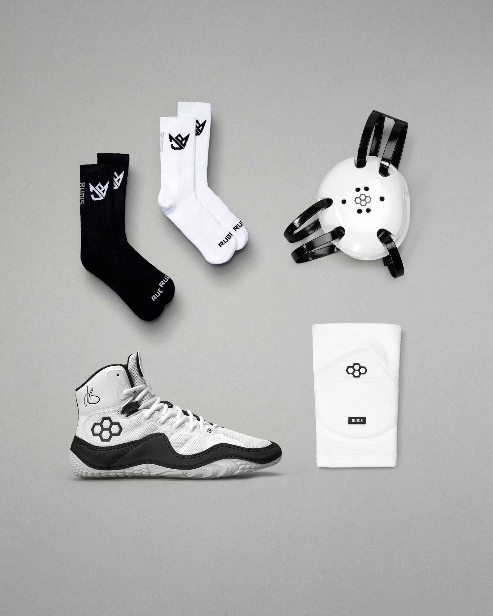 JB1 Adult Wrestling Starter Kit - White | RUDIS