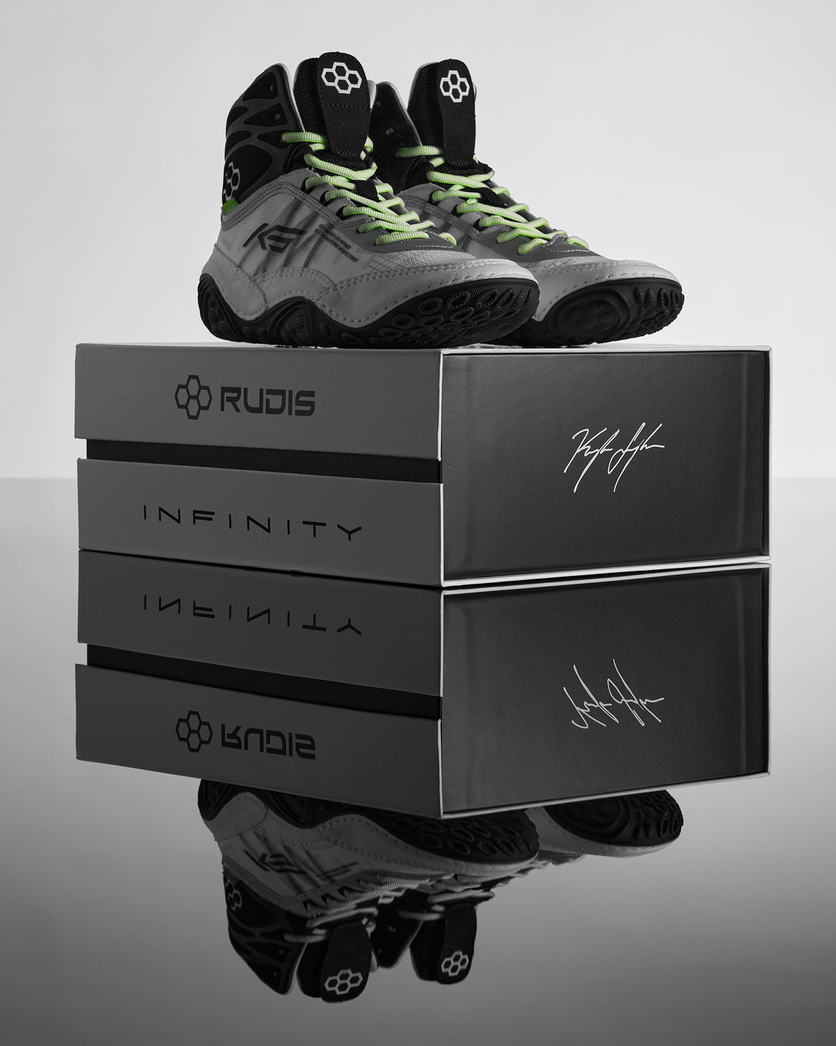 KS Infinity Adult Wrestling Shoes - Yang White/Lime | RUDIS