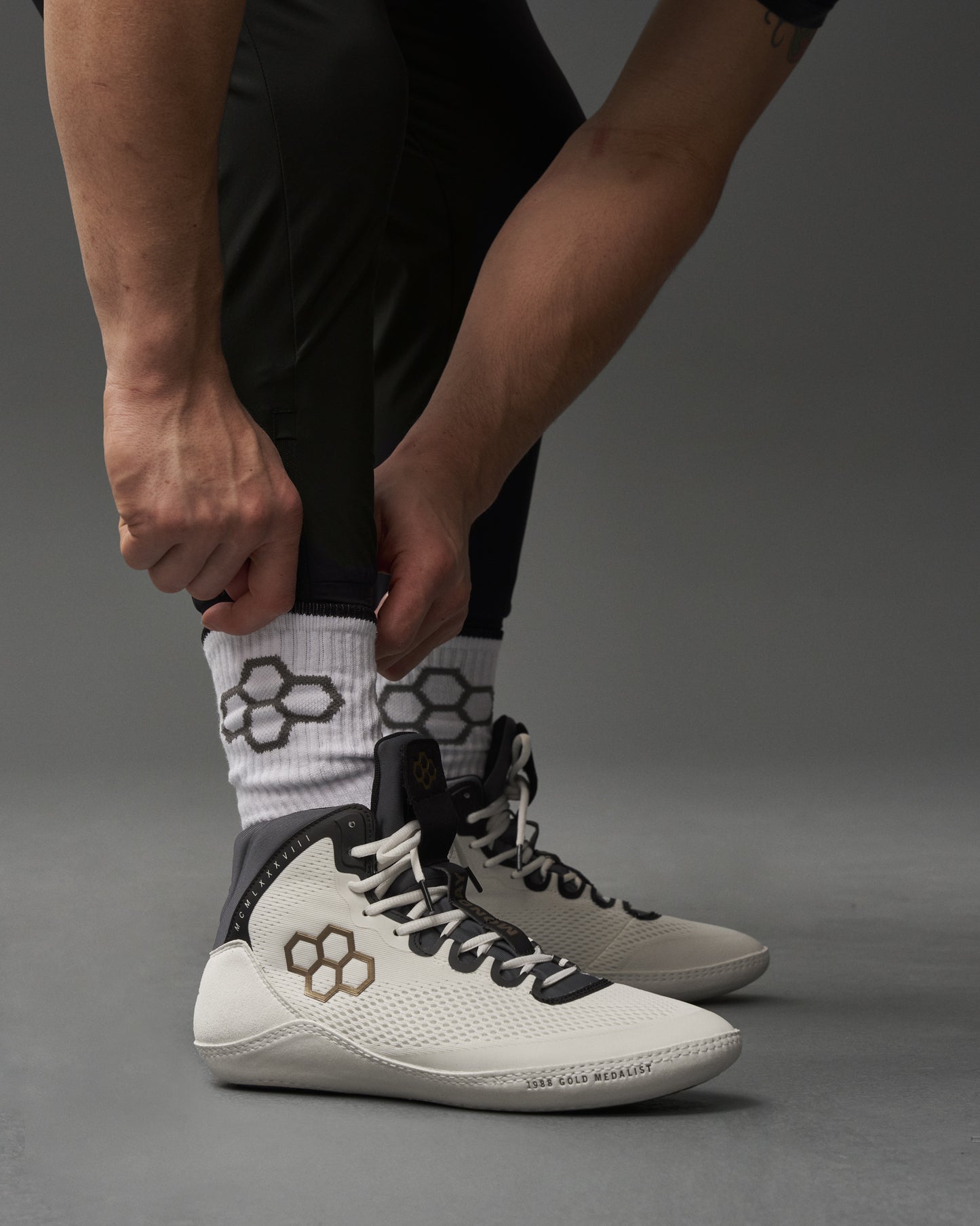 RUDIS Black/White Knit Essential Socks - Gear Up for Greatness | RUDIS