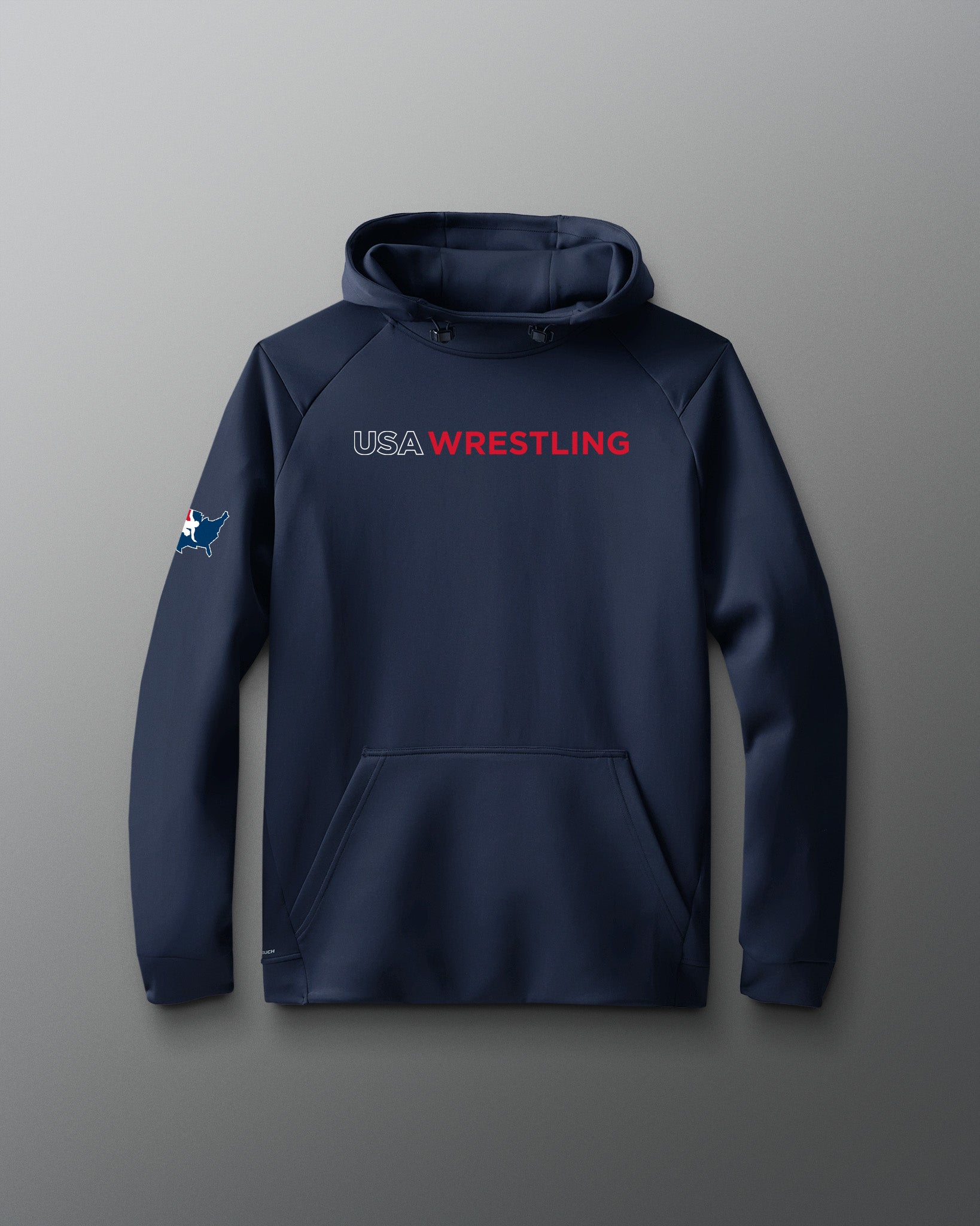 USA Wrestling Wordmark Cool-Feel Scuba Hoodie | RUDIS