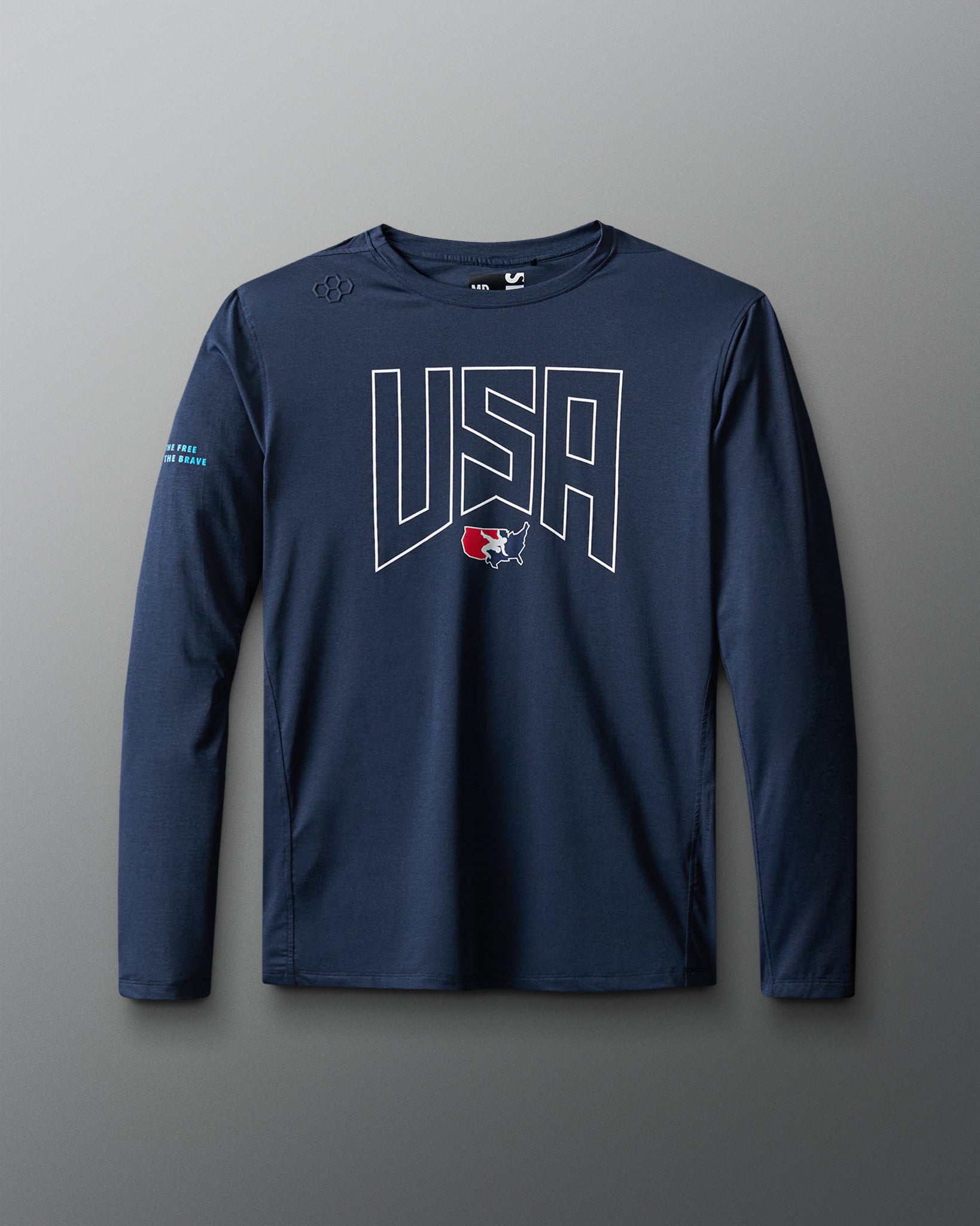 Men's USA Wrestling Performance Heather Long Sleeve Shirt | RUDIS