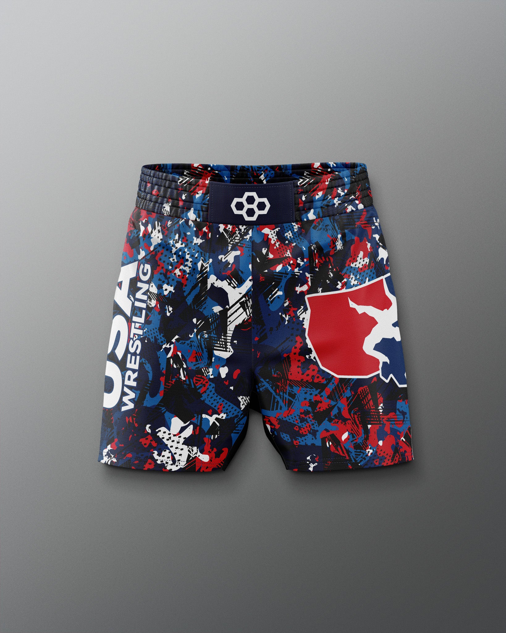 Men's USA Wrestling Scatter Icon Sublimated Shorts | RUDIS