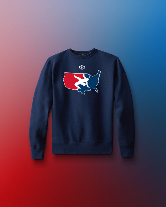 USA Wrestling Logo Comfort Fleece Youth Crewneck | RUDIS